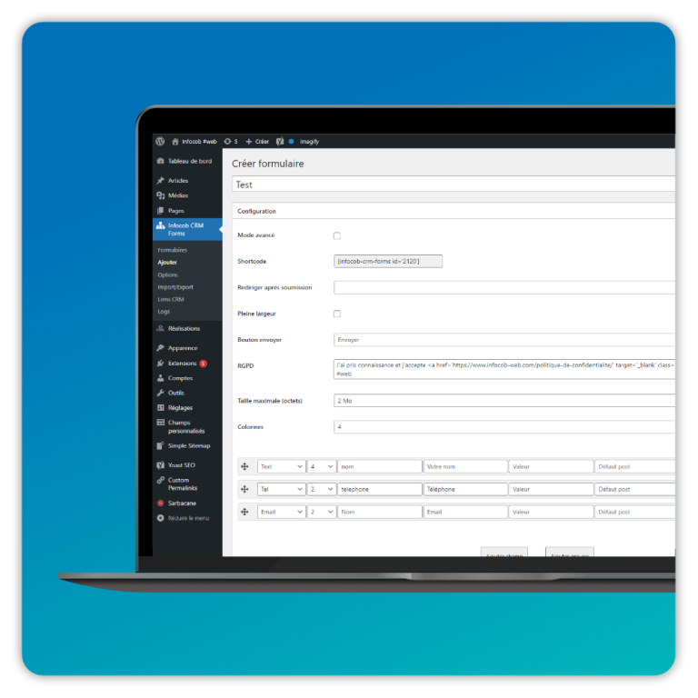 Plugin WordPress - Gestion des formulaires • Infocob WEB